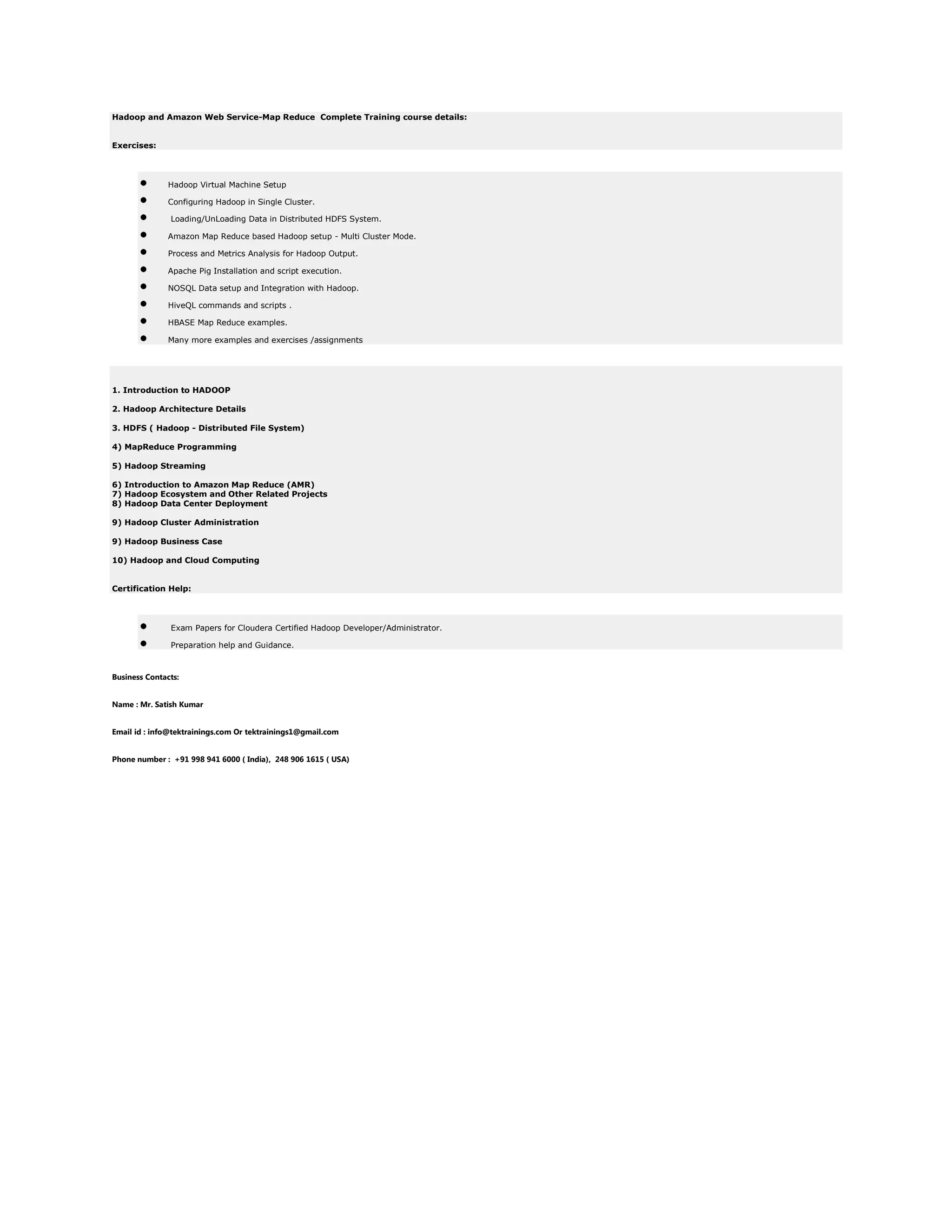 Hadoop and aws short | DOCX