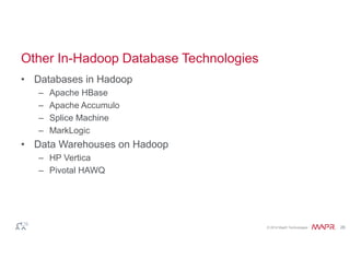 Hadoop and NoSQL joining forces by Dale Kim of MapR | PPT