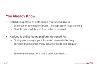 Hadoop and NoSQL joining forces by Dale Kim of MapR | PPT