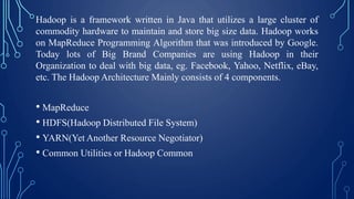 Hadoop – Architecture.pptx | Programming Languages | Computing