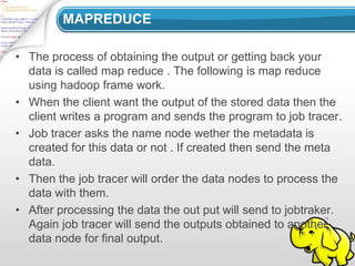 HADOOP DISTRIBUTED FILE SYSTEM AND MAPREDUCE | PPTX