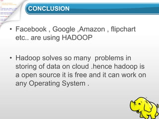 HADOOP DISTRIBUTED FILE SYSTEM AND MAPREDUCE | PPTX