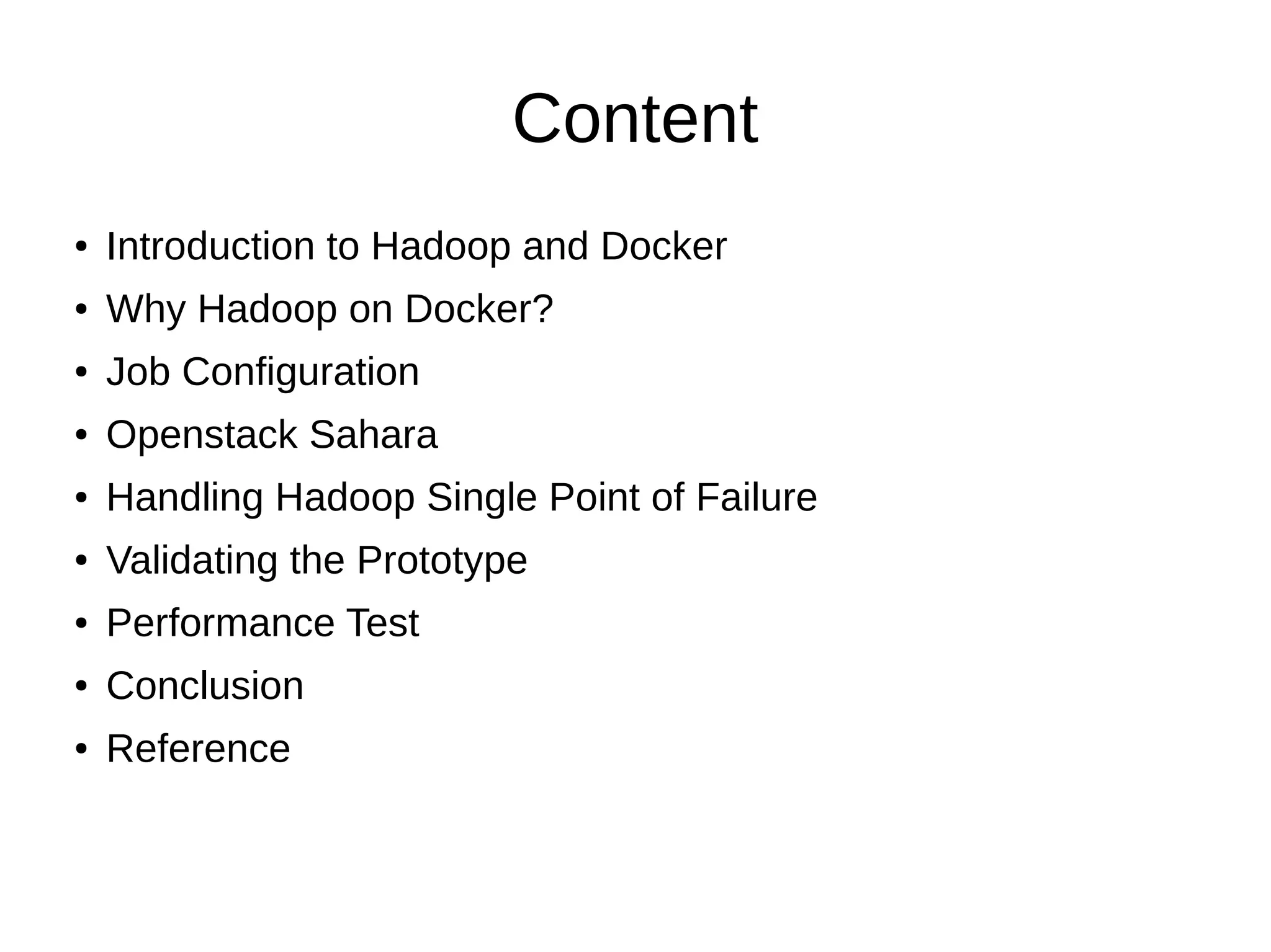 Hadoop Cluster on Docker Containers | PPT