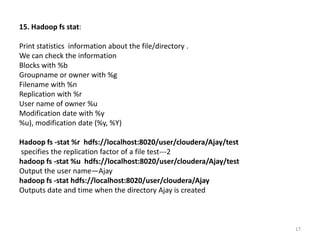 Hadoop File System Shell Commands, | PDF