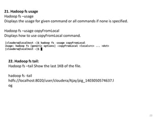 Hadoop File System Shell Commands, | PDF