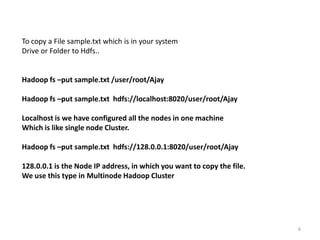 Hadoop File System Shell Commands, | PDF