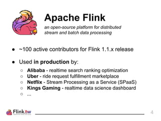 Apache Flink Training Workshop @ HadoopCon2016 - #1 System Overview | PPT
