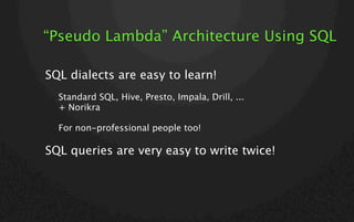 Lambda Architecture Using SQL | PPT