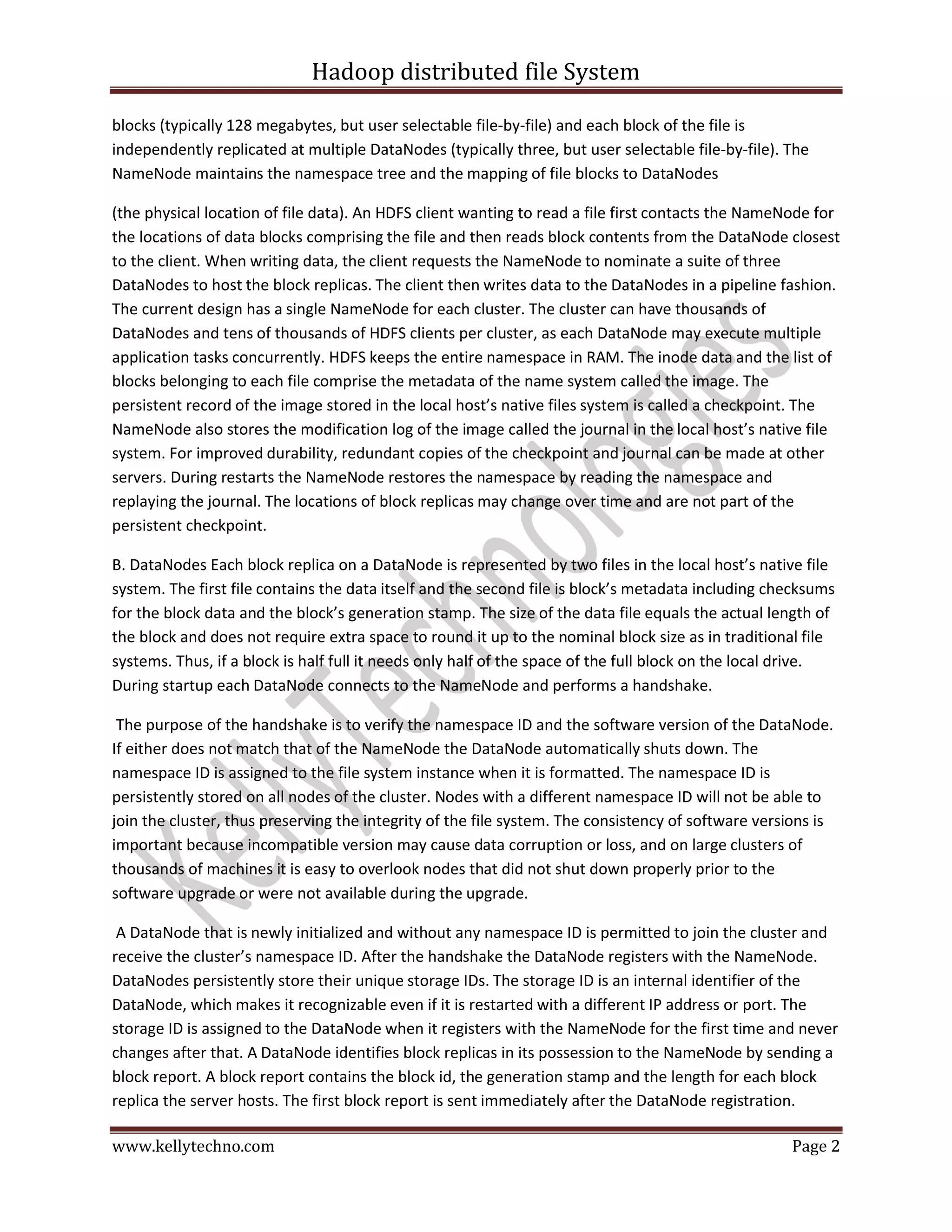 Hadoop distributed file system | PDF | Data Storage and Warehousing | Computing