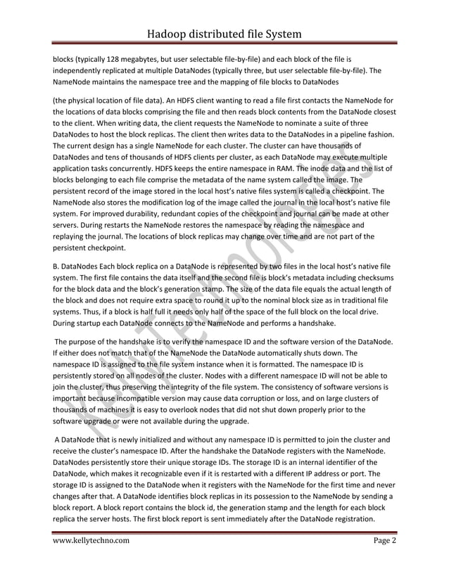 Hadoop distributed file system | PDF | Data Storage and Warehousing | Computing