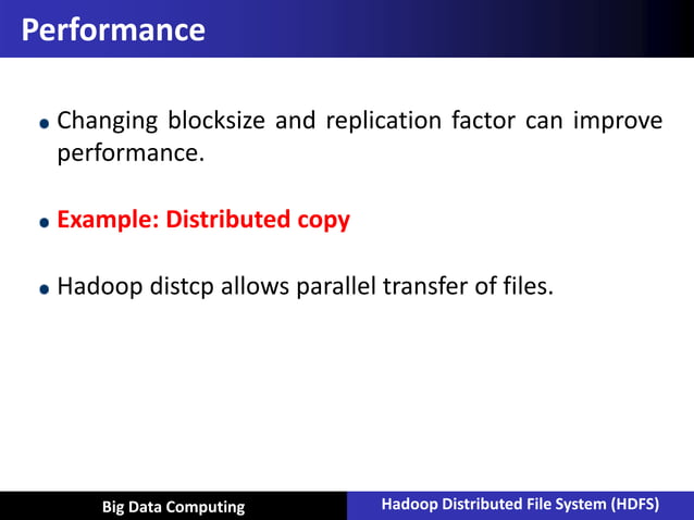 Hadoop Distributed File System In Big Data Ppt