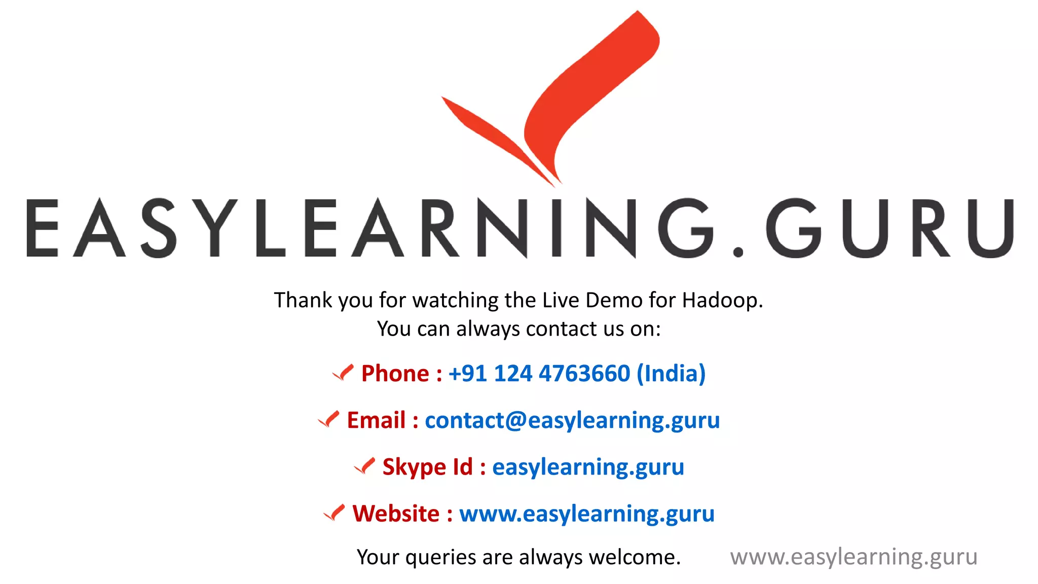 Big Data Hadoop Tutorial by Easylearning Guru | PPT