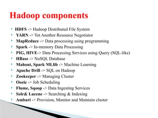 Complete Hadoop Ecosystem with suitable Example | PPTX