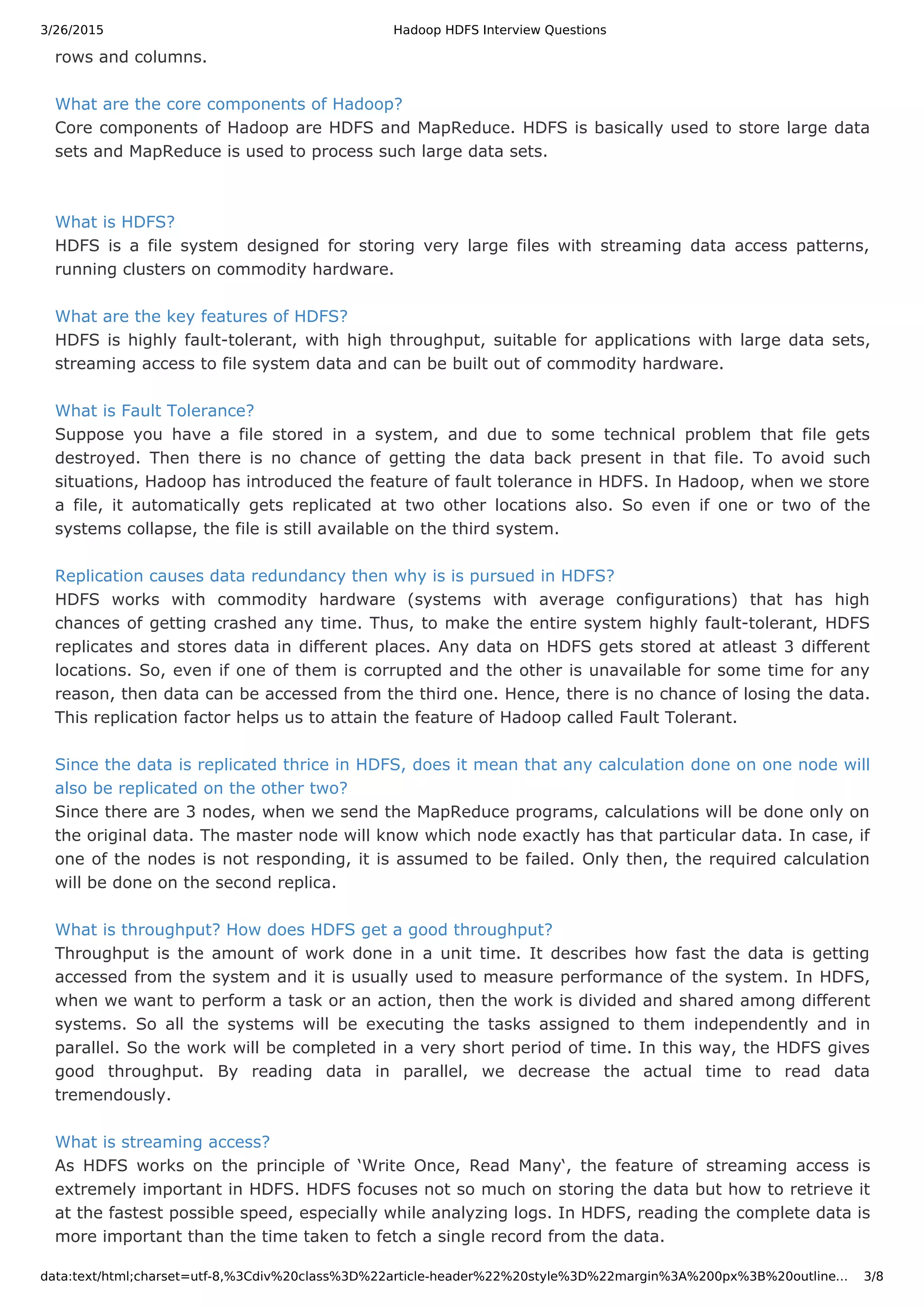 Hadoop hdfs interview questions | PDF Hadoop hdfs interview questions | PDF