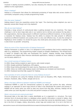 Hadoop hdfs interview questions | PDF | Databases | Computer Software and Applications