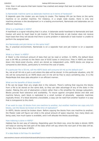 Hadoop hdfs interview questions | PDF | Databases | Computer Software and Applications