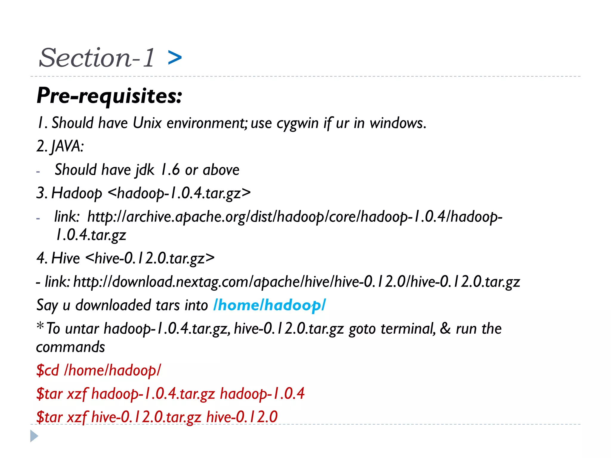 Apache Hadoop & Hive installation with movie rating exercise | PPT