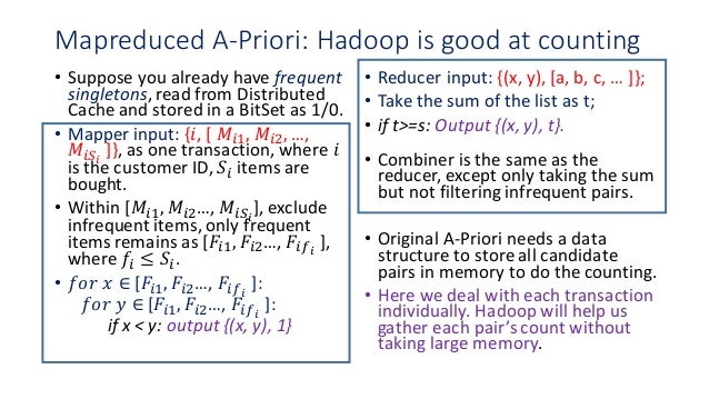 Hadoop Implementation For Algorithms Apriori Pcy Son