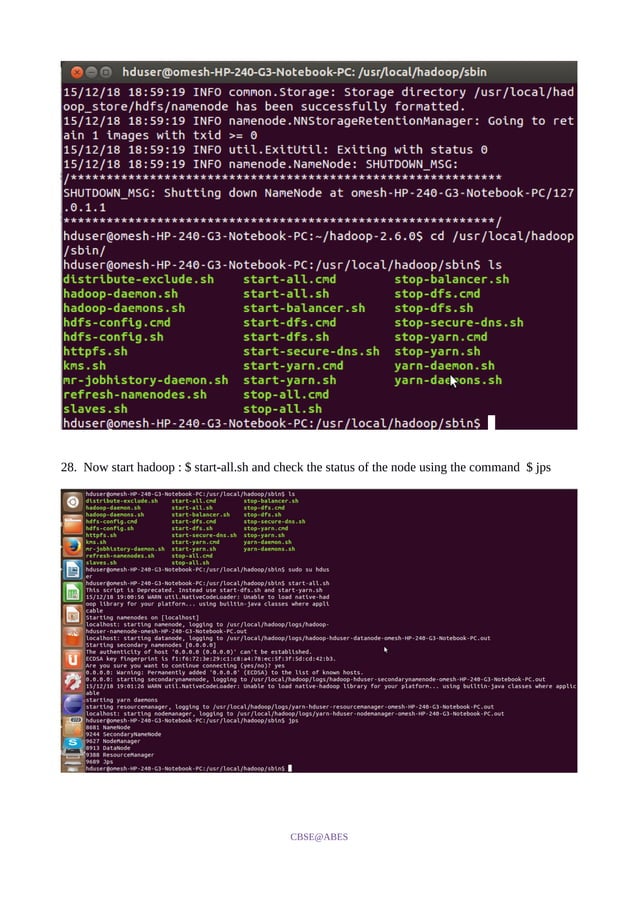 Hadoop installation steps | PDF
