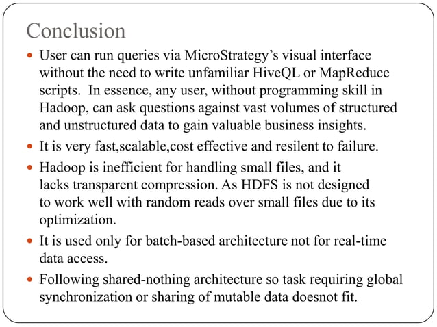 Hadoop Integration with Microstrategy | PPTX | Computer Networking | Computing