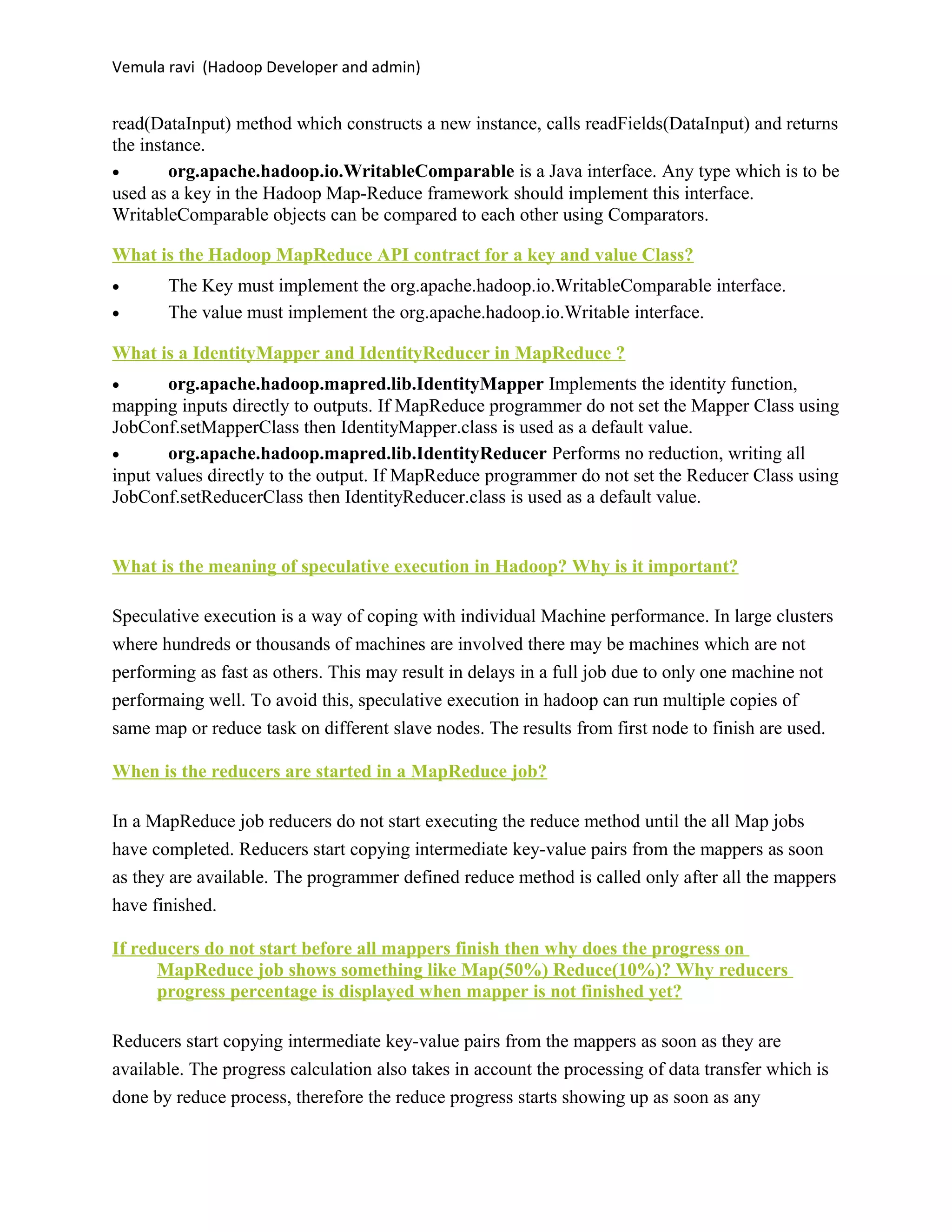 Hadoop interview quations1 | DOC | Data Storage and Warehousing | Computing