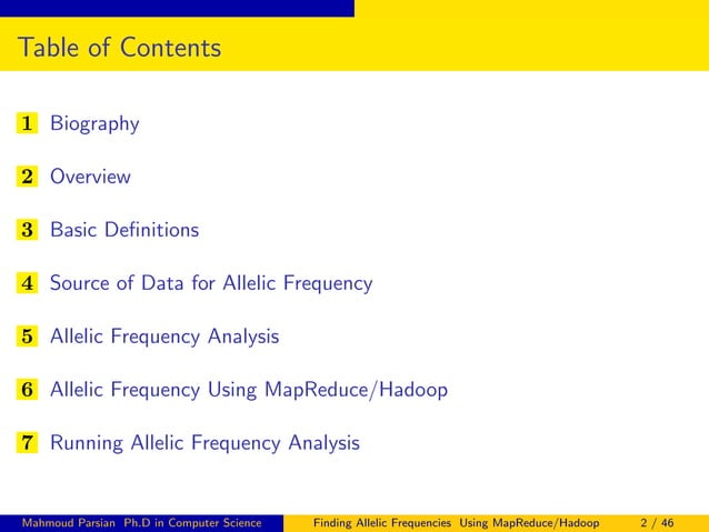 Finding Allelic Frequencies Using MapReduce/Hadoop | PDF | Genetics | Science