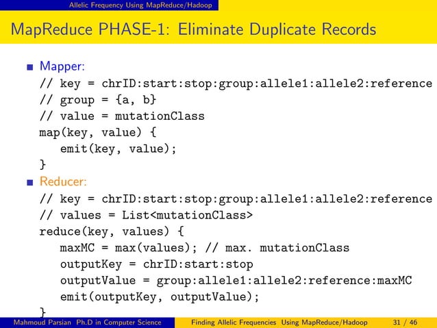 Finding Allelic Frequencies Using MapReduce/Hadoop | PDF | Genetics | Science