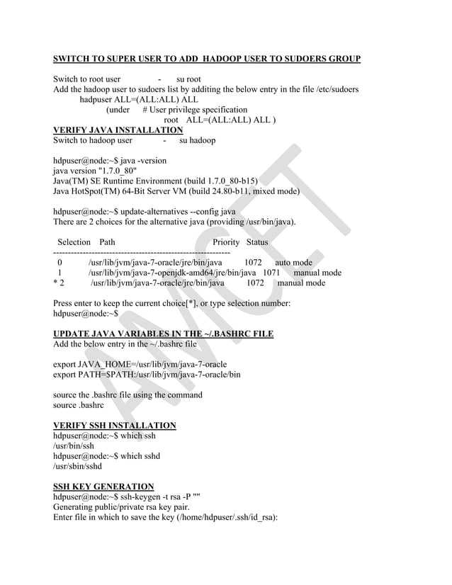 Hadoop single node installation on ubuntu 14 | PDF