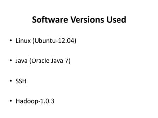 Hadoop single node setup | PPT
