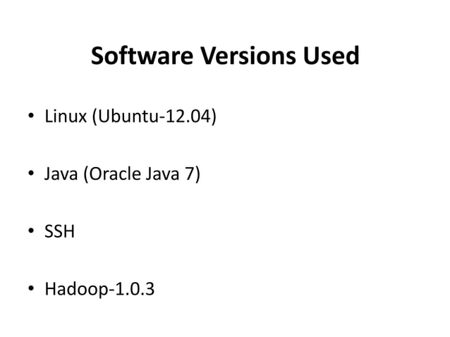 Hadoop single node setup | PPT