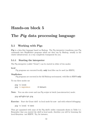 Hadoop tutorial hand-outs | PDF