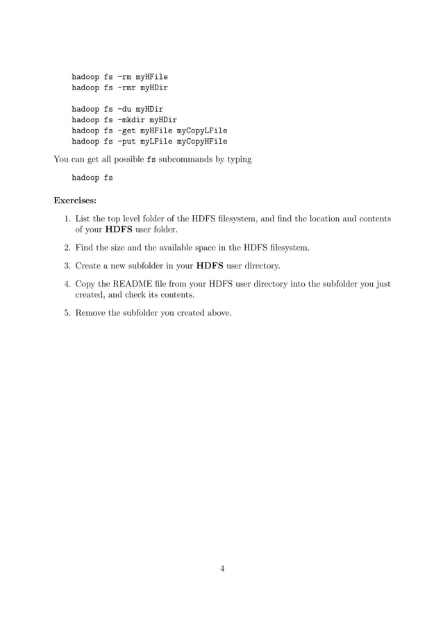 Hadoop tutorial hand-outs | PDF