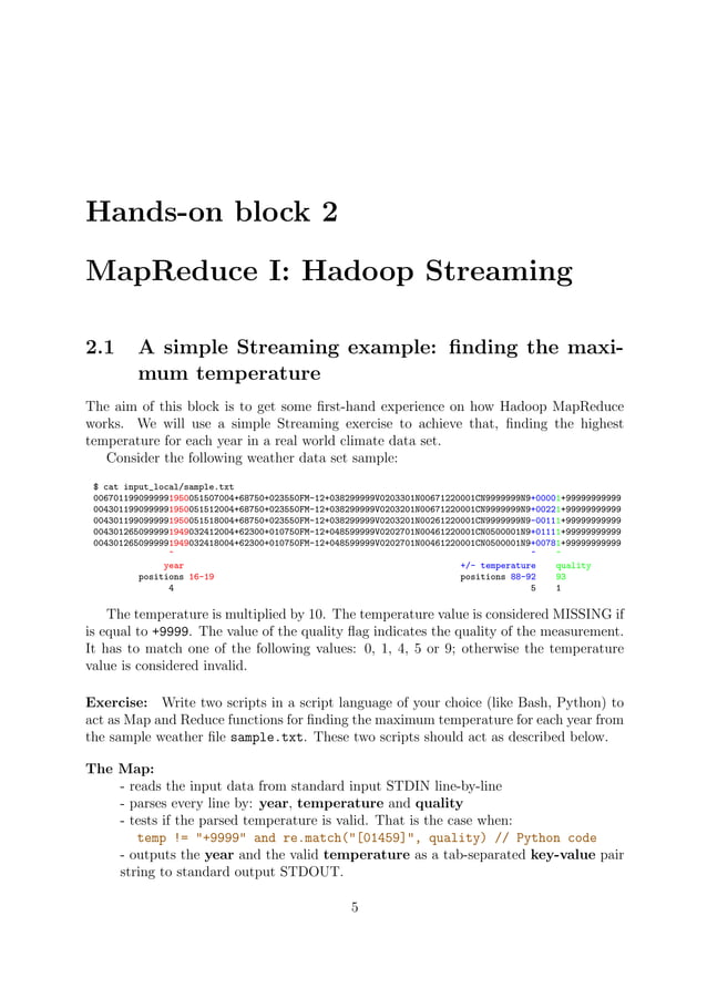 Hadoop tutorial hand-outs | PDF