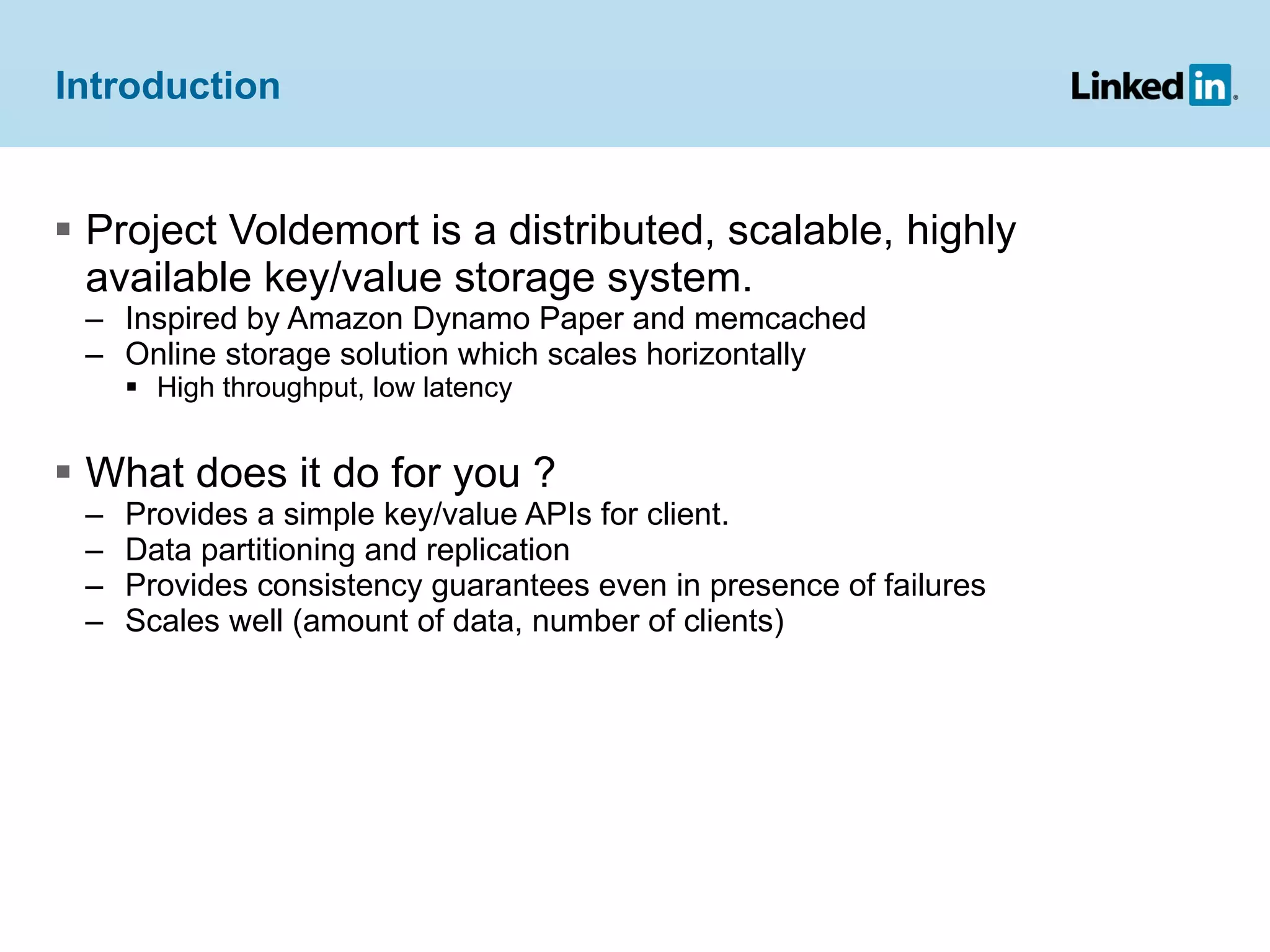 Voldemort & Hadoop @ Linkedin, Hadoop User Group Jan 2010 | PPT