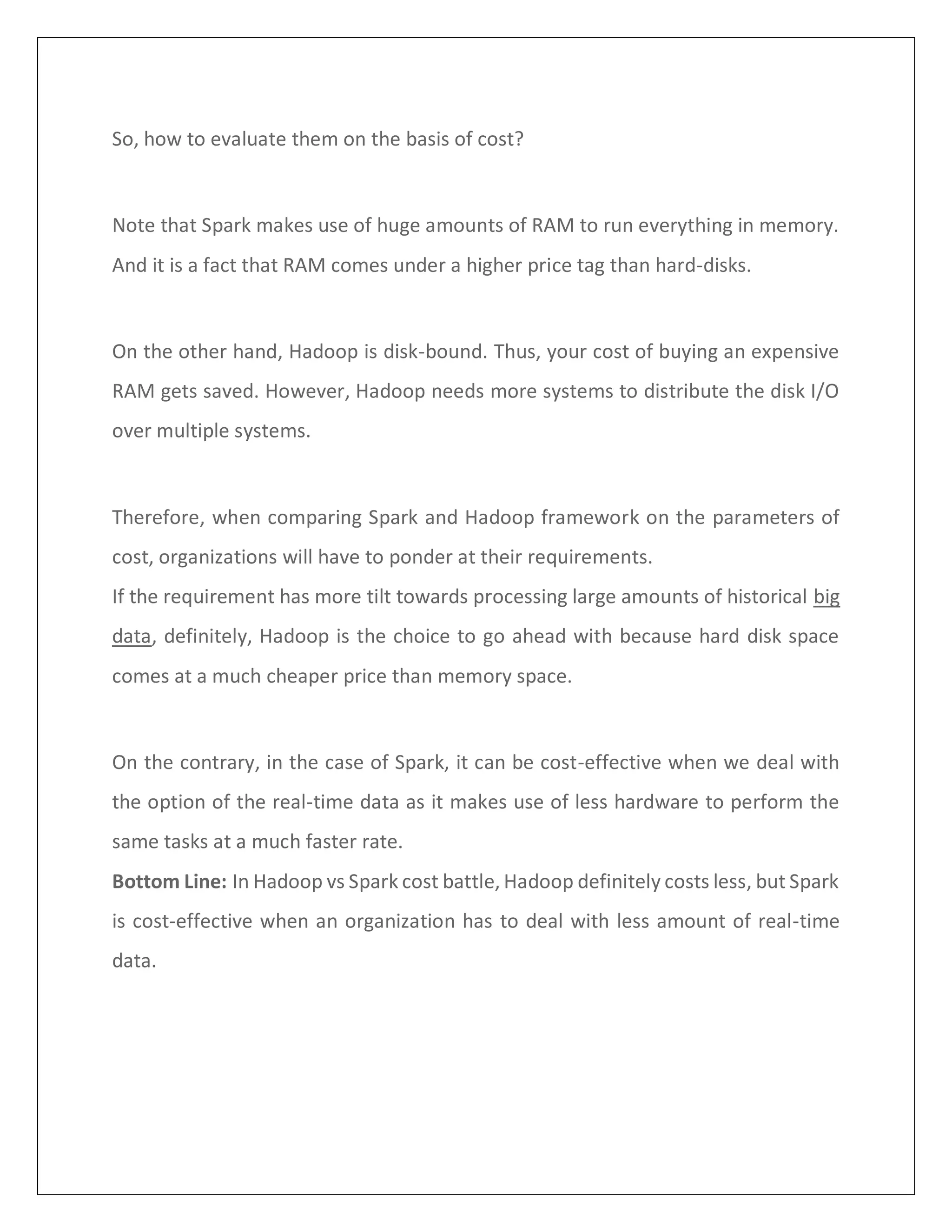 Hadoop Vs Spark — Choosing the Right Big Data Framework | PDF