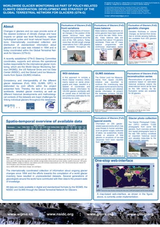 WORLDWIDE GLACIER MONITORING AS PART OF POLICY-RELATED CLIMATE ...