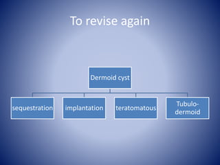 Haemangioma , lymphangioma and dermoid cyst | PPTX