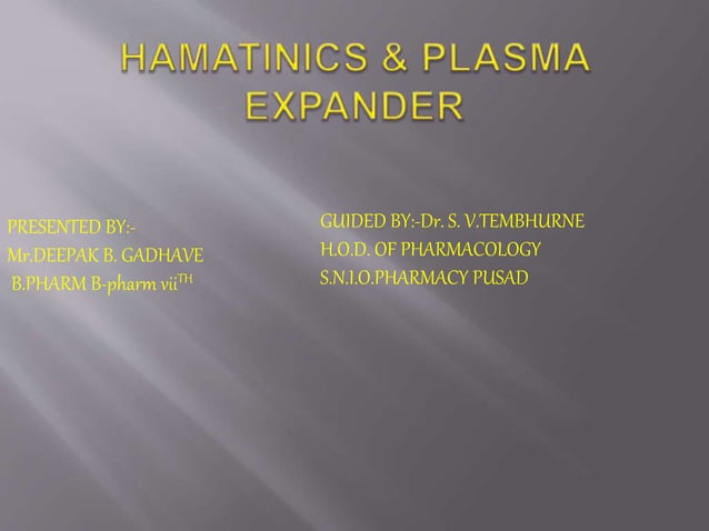 Haematinics | PPTX | Blood Disorders | Diseases and Conditions