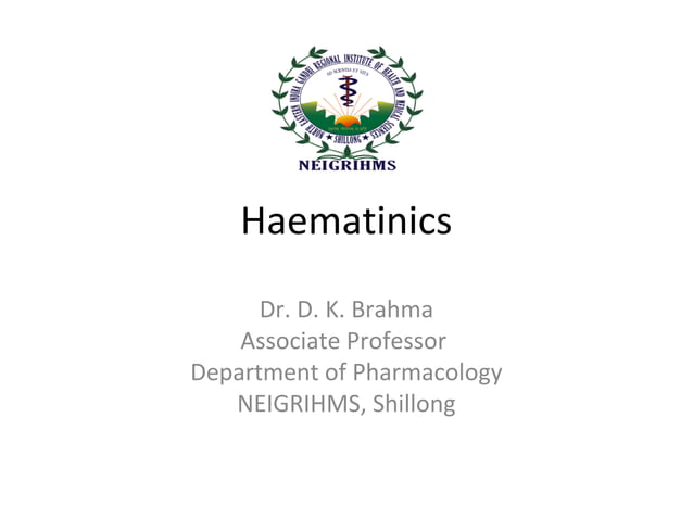 Haematinics | PPT | Blood Disorders | Diseases and Conditions