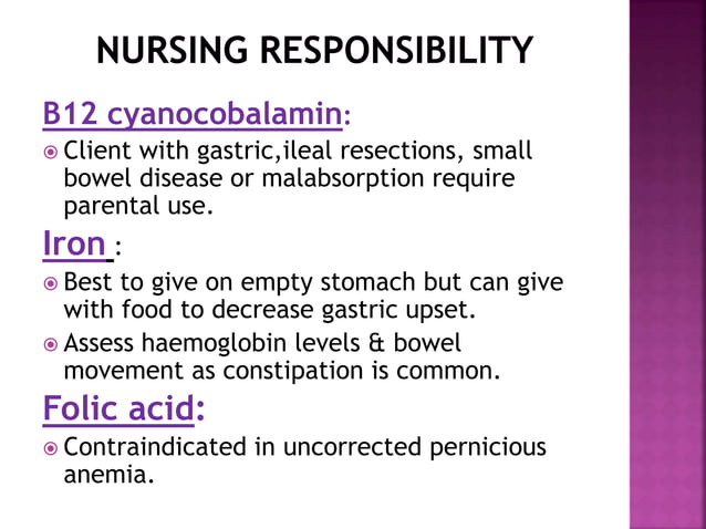 Haematinics | PPTX | Blood Disorders | Diseases and Conditions