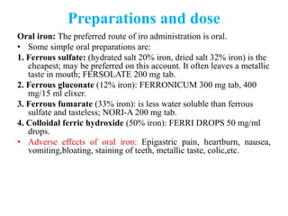 haematinics-and anaemia Ferrous sulphate etc | PDF
