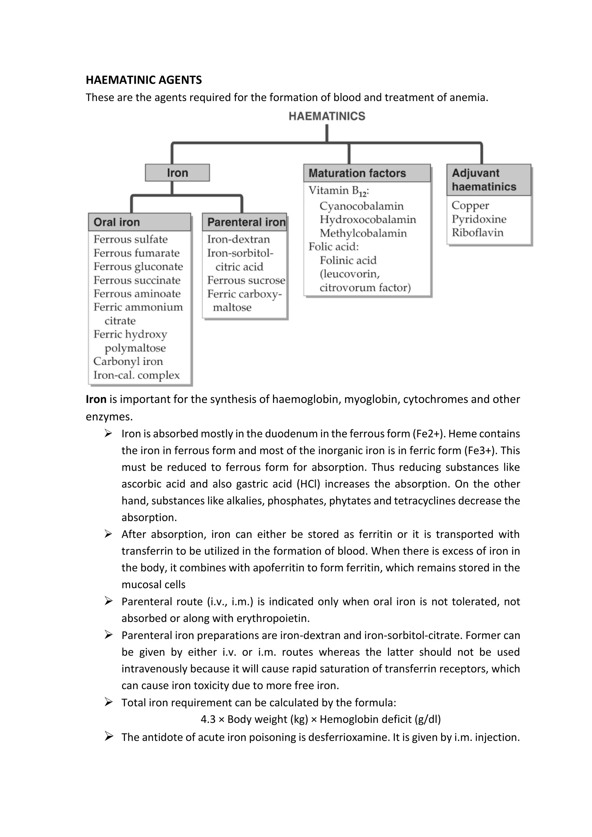 Haematinics , hematopoietic system, anaemia, clinical uses | PDF