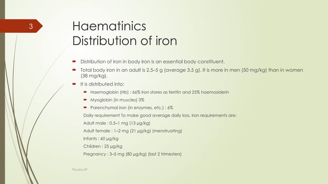 Haematinics...... Pharmacology......pptx | Blood Disorders | Diseases and Conditions