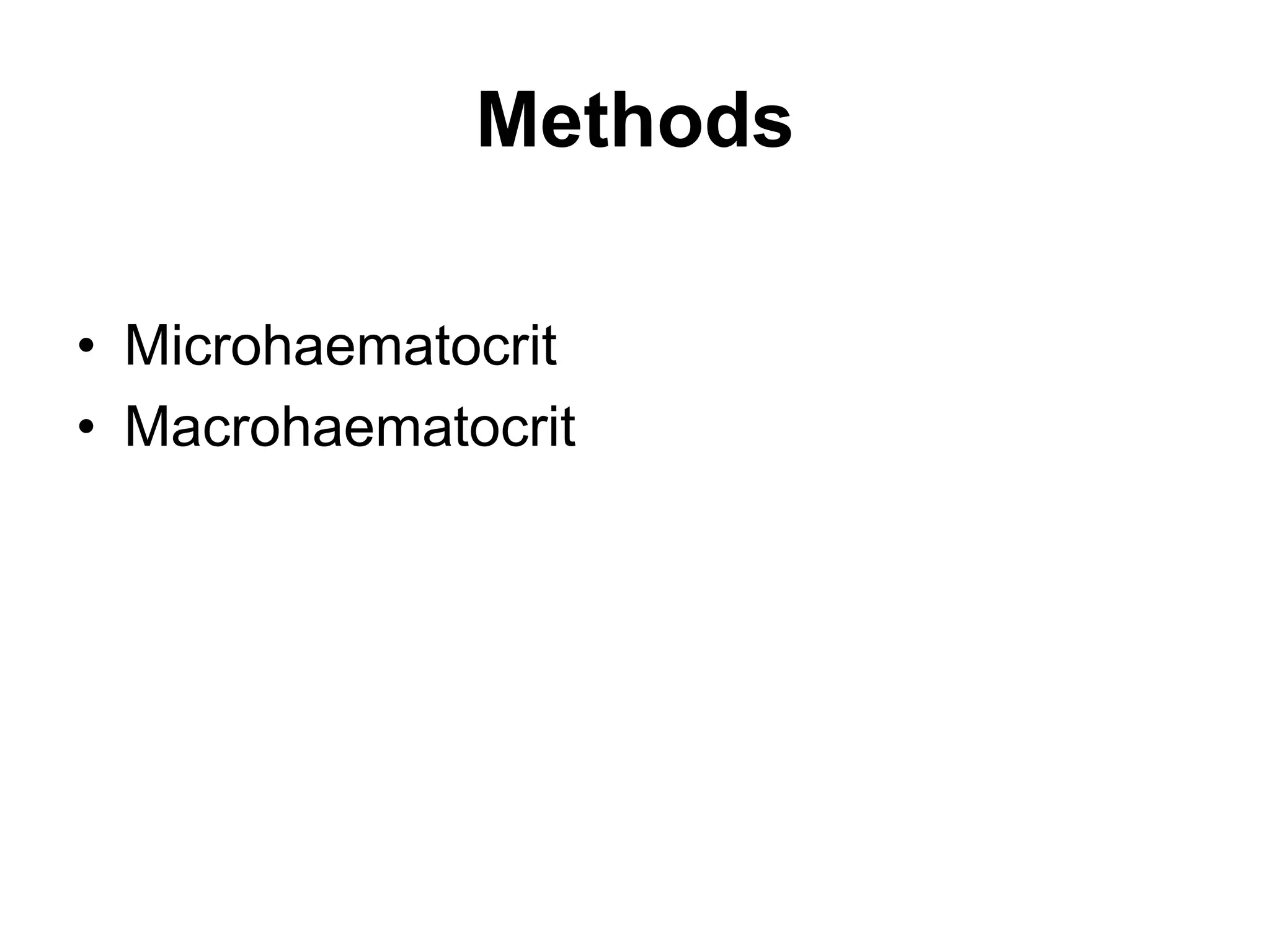 Determination of Haematocrit in diagnostic hematology | PPT
