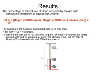 Determination of Haematocrit in diagnostic hematology | PPT