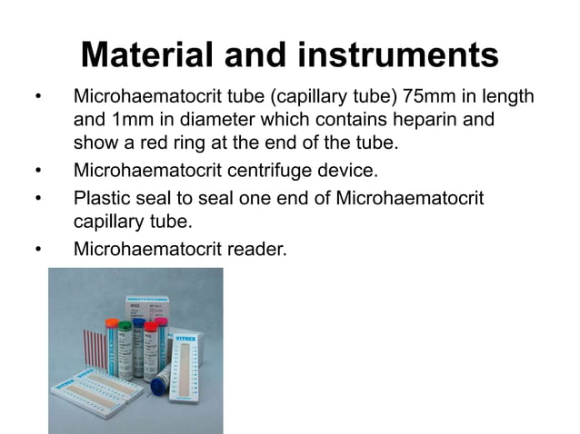 Determination of Haematocrit in diagnostic hematology | PPT