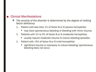 Hematological Disorders - Bleeding Disorders | PPT