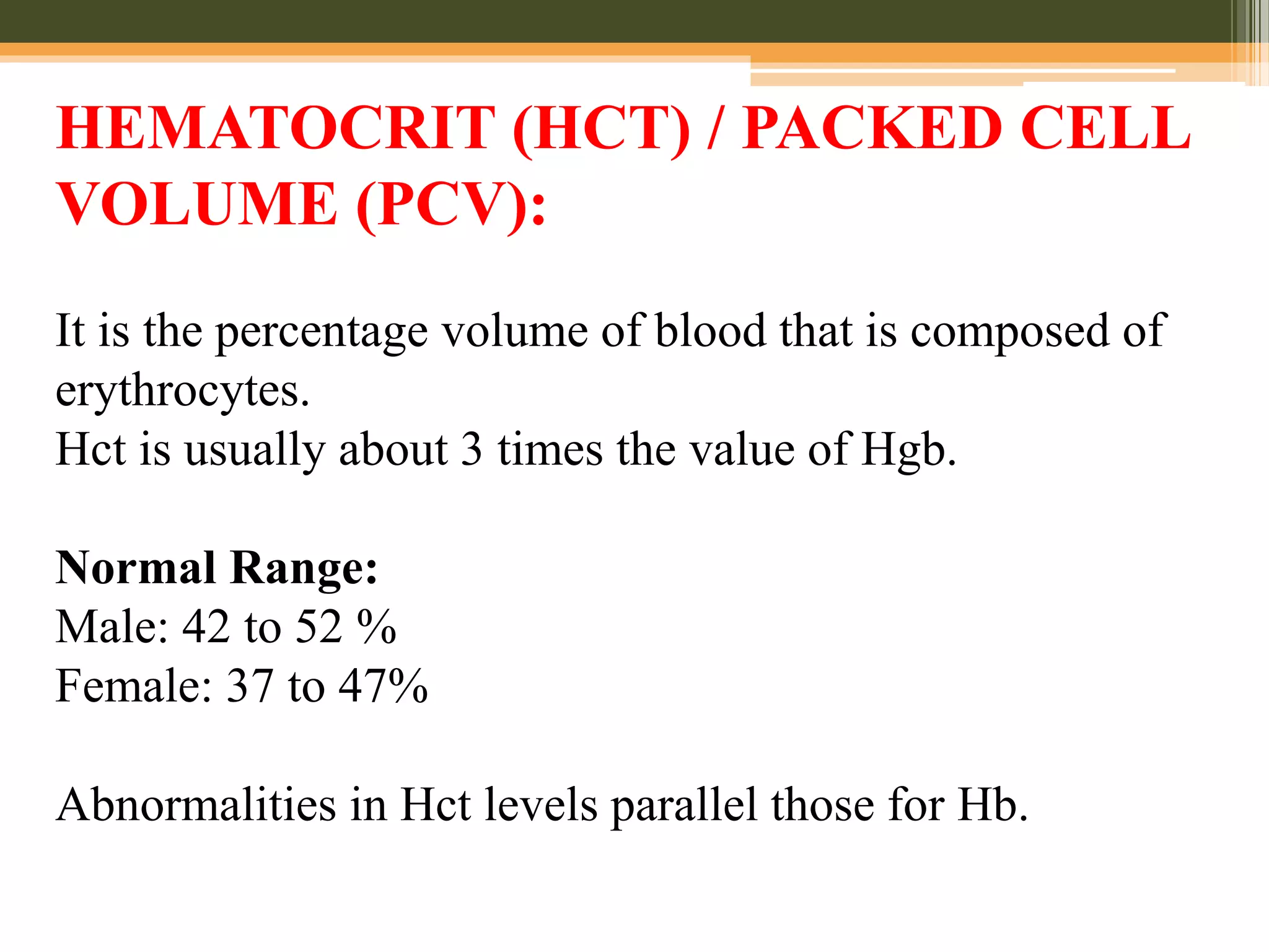 Haematological tests (Common Blood Tests) and significance | PPTX