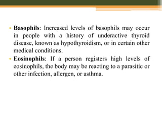 Haematological tests (Common Blood Tests) and significance | PPTX