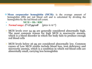 Haematological tests (Common Blood Tests) and significance | PPTX
